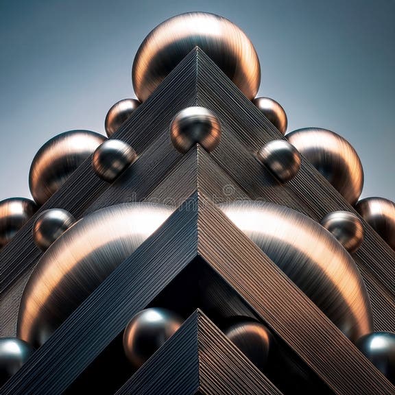Overlapping Spheres and Cylinders with Metallic Reflections Stock ...