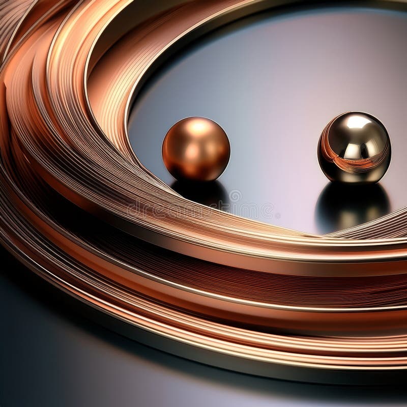 Overlapping Spheres and Cylinders with Metallic Reflections Stock ...