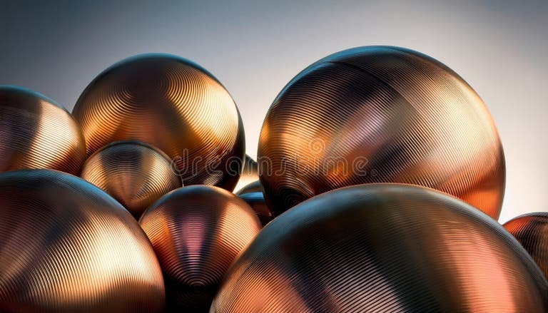 Overlapping Spheres and Cylinders with Metallic Reflections Stock ...