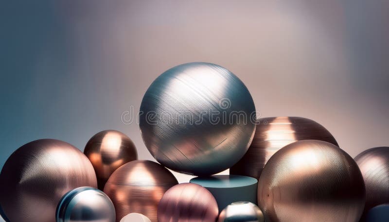 Overlapping Spheres and Cylinders with Metallic Reflections Stock ...