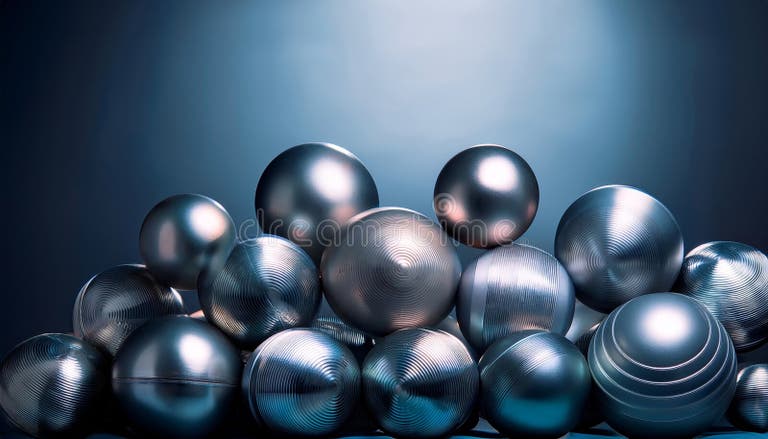 Overlapping Spheres and Cylinders with Metallic Reflections Stock ...