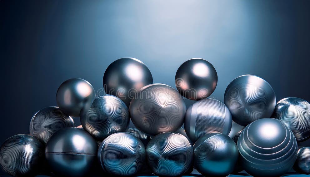 Overlapping Spheres and Cylinders with Metallic Reflections Stock ...