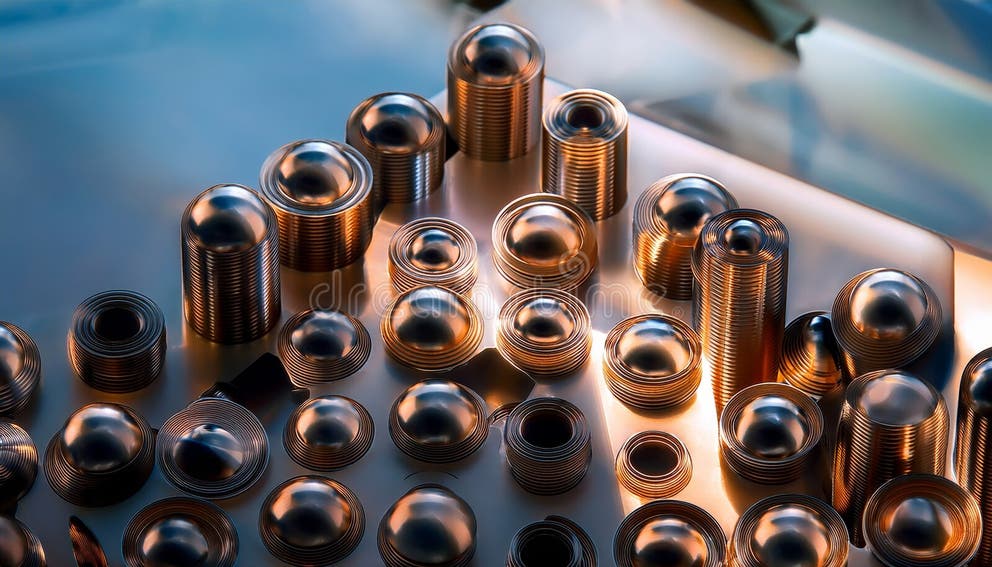 Overlapping Spheres and Cylinders with Metallic Reflections Stock ...