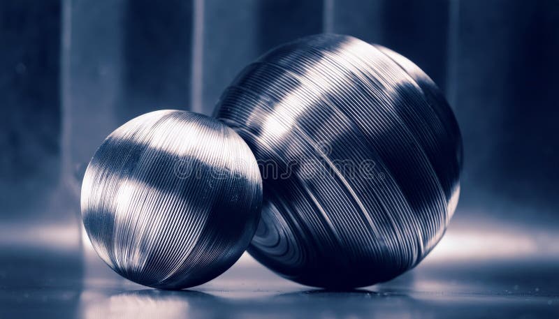 Overlapping Spheres and Cylinders with Metallic Reflections Stock ...