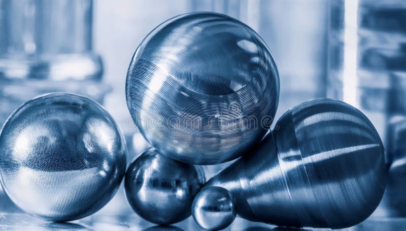 Overlapping Spheres and Cylinders with Metallic Reflections Stock ...