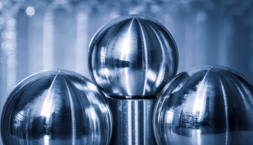Overlapping Spheres and Cylinders with Metallic Reflections Stock ...