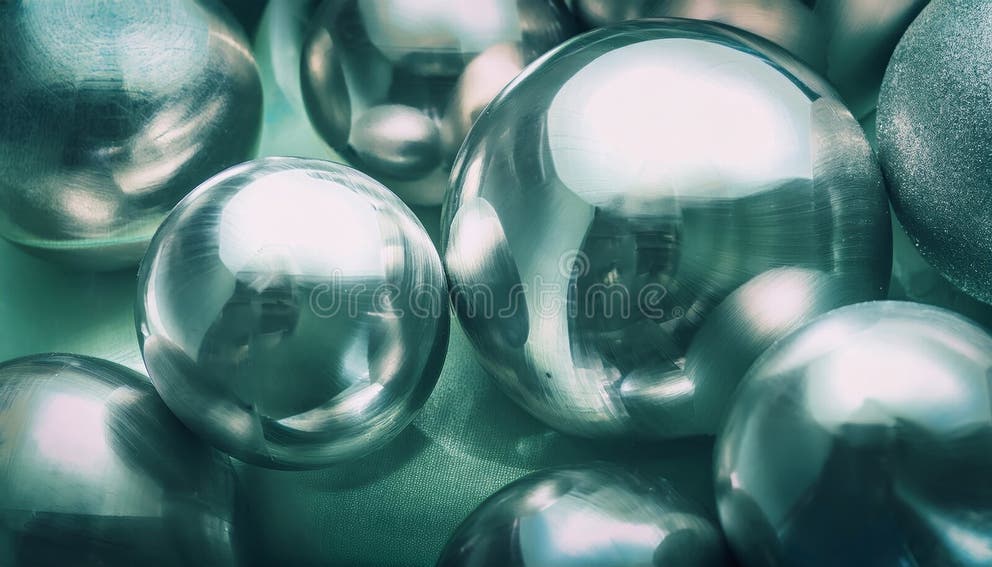 Overlapping Spheres and Cylinders with Metallic Reflections Stock ...