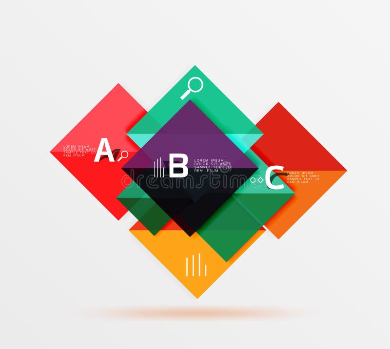 Overlapping Square Infographics Stock Vector - Illustration of ...