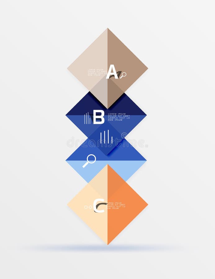 Overlapping Square Infographics Stock Vector - Illustration of abstract ...