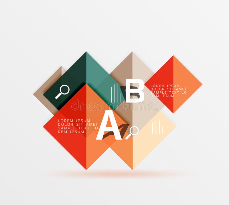 Overlapping Square Infographics Stock Vector - Illustration of abstract ...