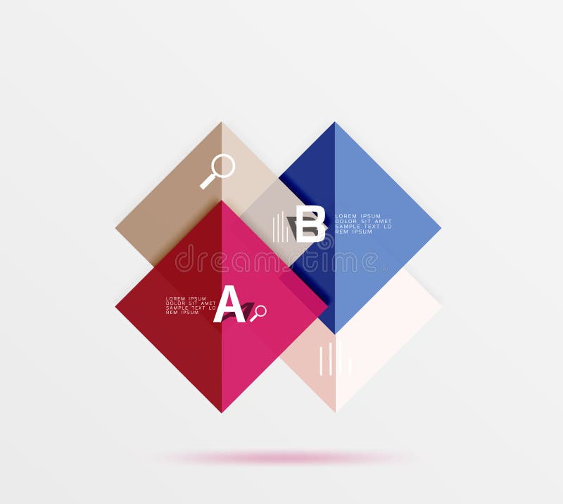 Overlapping Square Infographics Stock Illustration - Illustration of ...