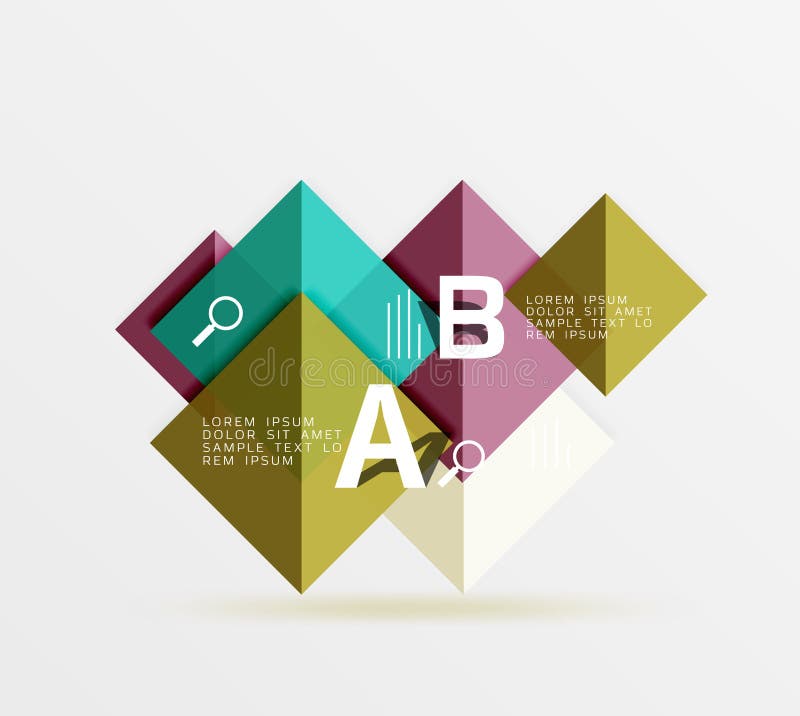 Overlapping Square Infographics Stock Illustration - Illustration of ...