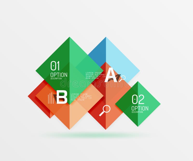 Overlapping Square Infographics Stock Vector - Illustration of applique ...