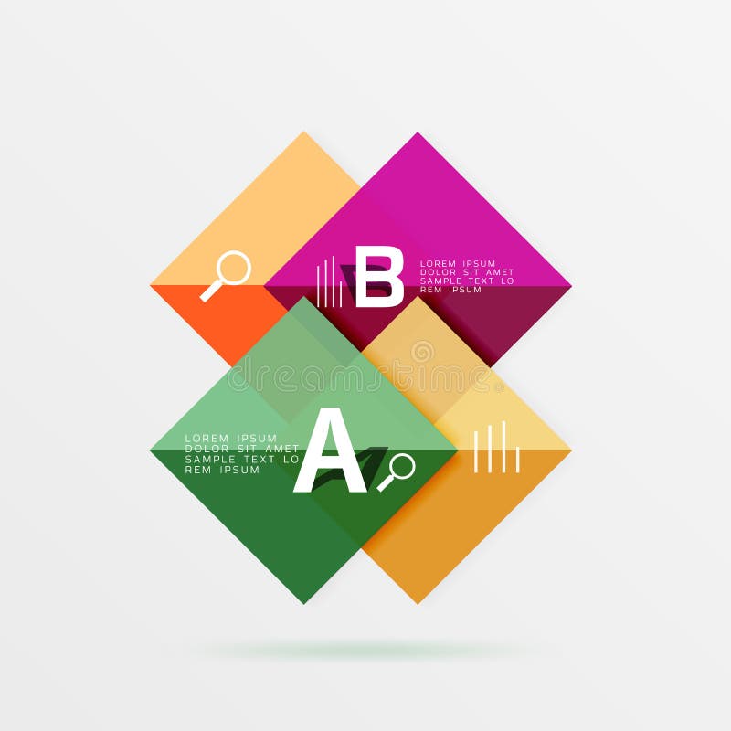 Overlapping Square Infographics Stock Illustration - Illustration of ...