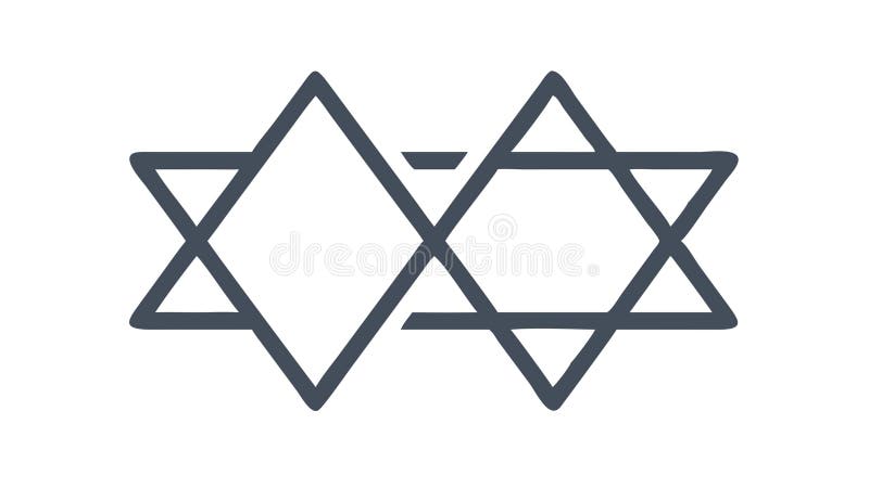 Overlapping Star of David Symbol, Geometric Design, Vector Design ...