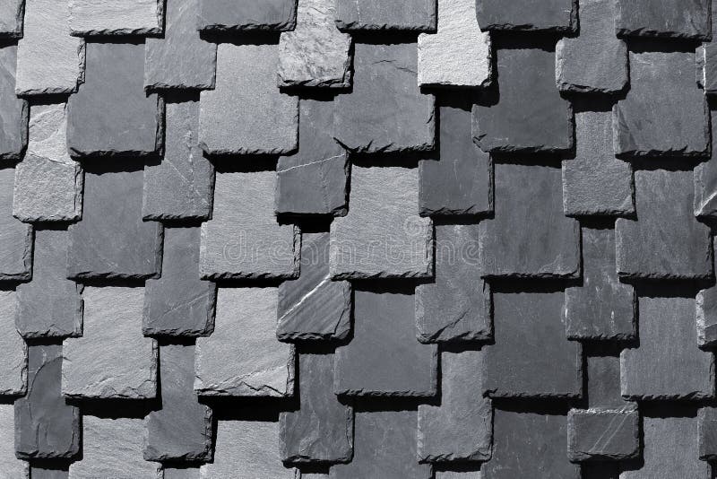 Overlapping Stone Slabs on a Roof. Tiled Shingle Background Stock Photo ...
