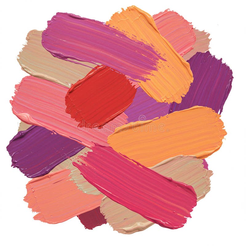 Overlapping Strokes of Thick Paint in Various Colors, Including Red ...