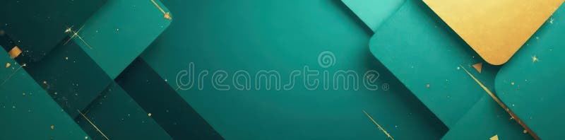 Overlapping Teal, Gold Geometric Shapes on Deep Blue Backdrop, Modern ...