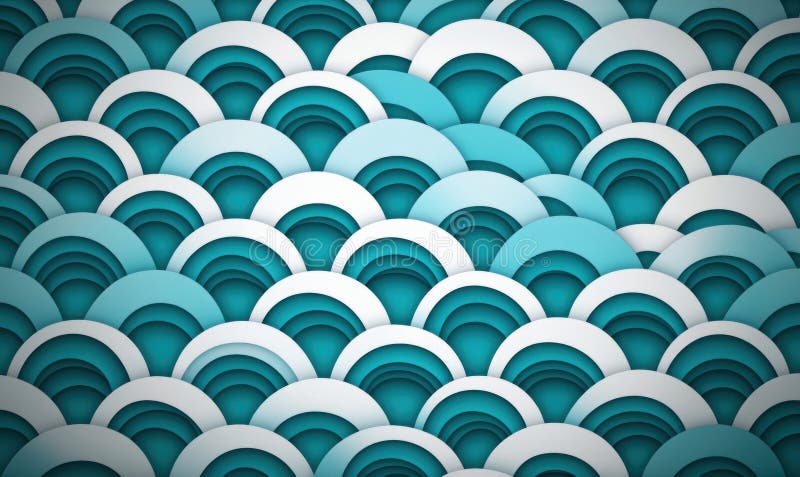 Overlapping Teal and White Semicircle Shapes Create a Modern Abstract ...