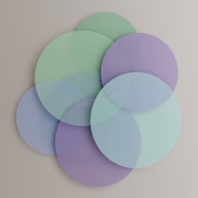 Overlapping Translucent Circles Form an Abstract Design, Displaying ...