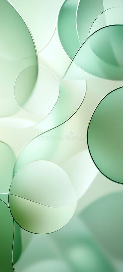 Overlapping Green Glass Circles Abstract Background Creating Calm ...