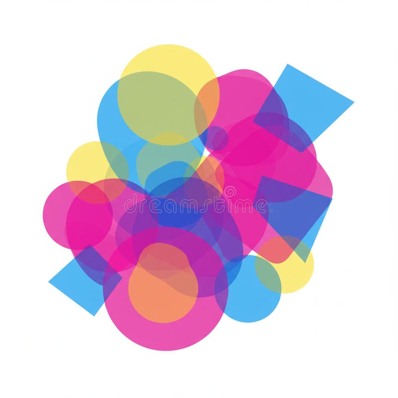 Overlapping Translucent Shapes in Bright Colors Create an Abstract ...