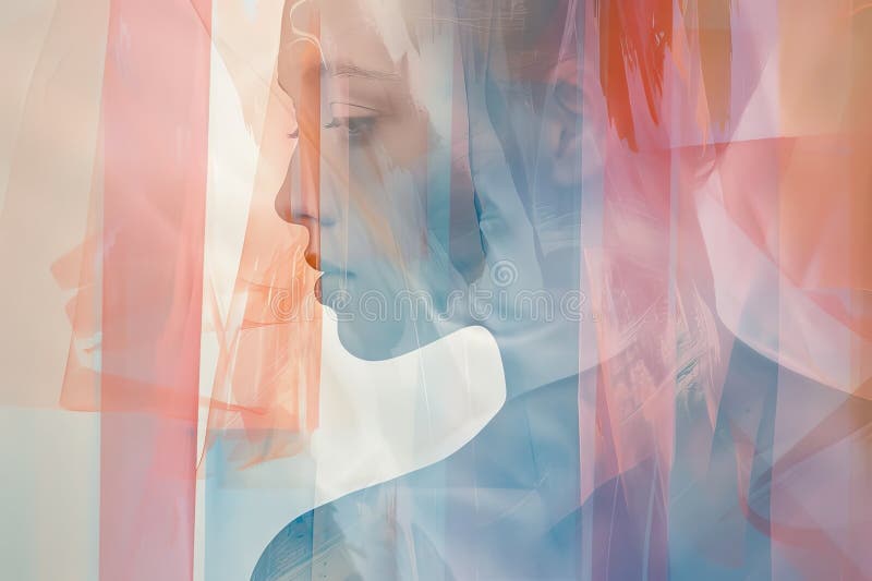 Overlapping Transparent Layers in Pastel Colors, Creating Depth and ...