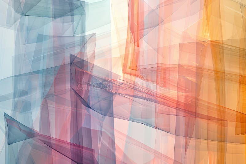 Overlapping Transparent Layers in Pastel Colors, Creating Depth and ...