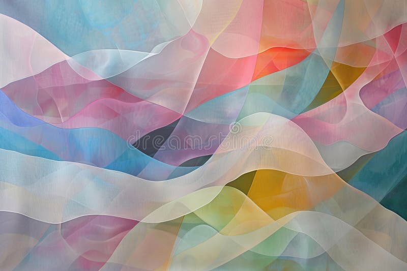 Overlapping Transparent Layers in Pastel Colors, Creating Depth and ...