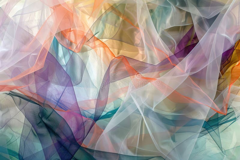 Overlapping Transparent Layers in Pastel Colors, Creating Depth and ...