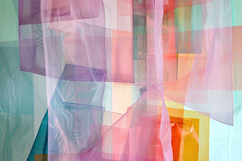 Overlapping Transparent Layers in Pastel Colors, Creating Depth and ...