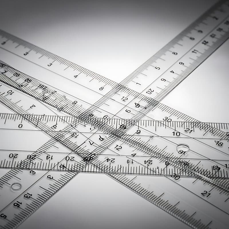 Overlapping Transparent Rulers on White Background for Geometry and ...