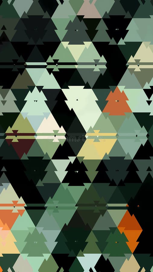 Overlapping Triangle Pattern in Emerald Green Shades Stock Illustration ...