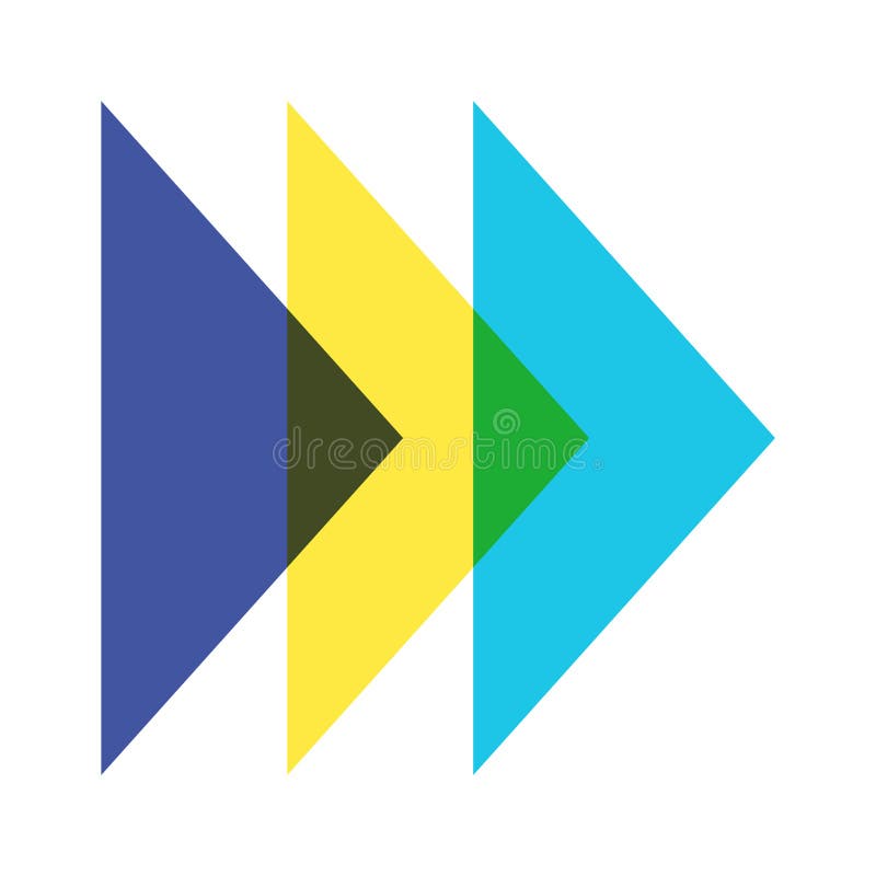 Overlapping Triangle Shapes Risograph Geometry Stock Vector ...