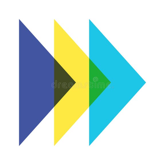 Overlapping Triangle Shapes Risograph Geometry Stock Vector ...