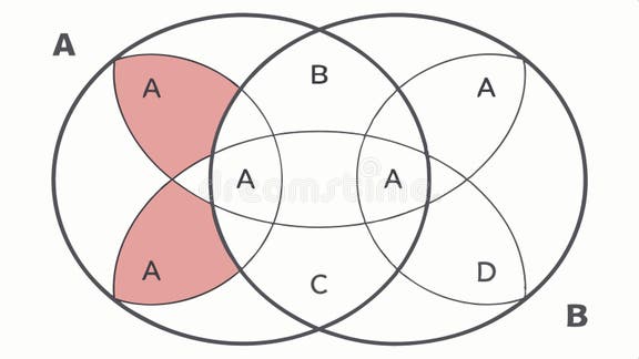 Overlapping Venn Diagram ABCD, Set Theory Logic Vector Design ...