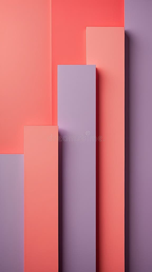 Overlapping Vertical Rectangles in Coral and Purple Create Modern ...