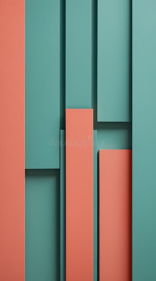 Overlapping Vertical Rectangles in Teal and Coral Creating a Modern ...