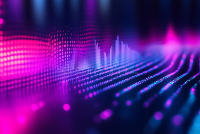 Overlapping Visual Design Featuring Vibrant Digital Waves and Sound ...