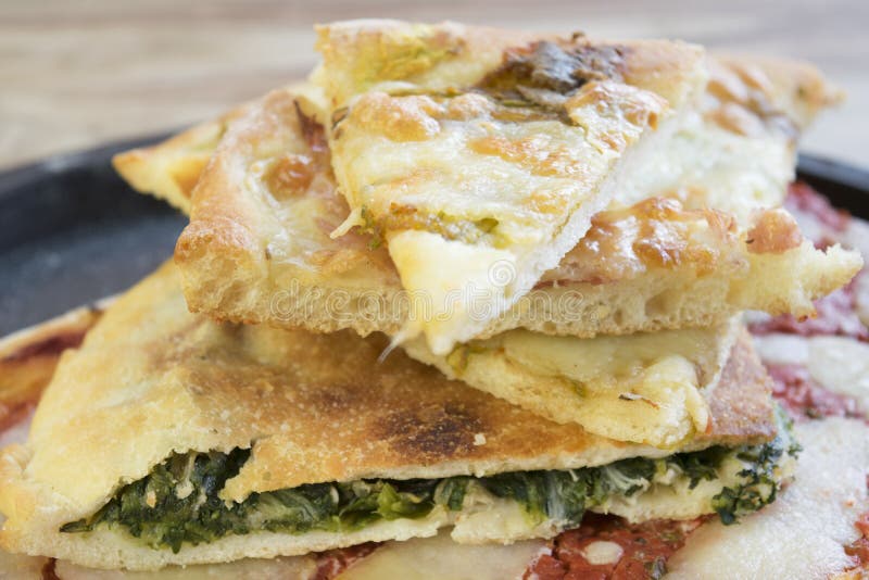 Overlapping Wedges of Home-made Pizza Stock Photo - Image of pizza ...