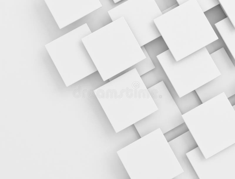 Overlapping White 3d Squares with Slight Shadow Stock Illustration ...