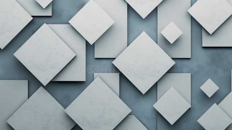 Overlapping White Geometric Shapes on a Textured Gray Background ...
