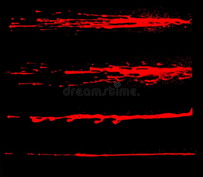 Overlay the Blood Effect. a Collection of Blood Isolated on a Black ...