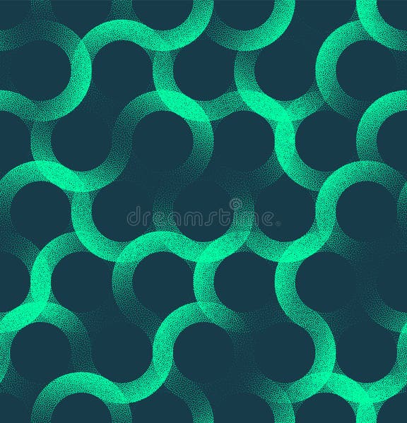 Overlay Circles Seamless Pattern Trend Dotwork Turquoise Vector ...