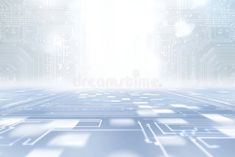 Futuristic Digital Circuit Network Overlay Effect Transparent ...