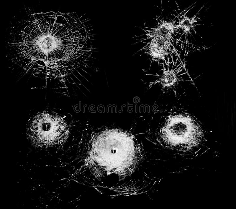 Overlay the Effect of Glass Damage. Split Glass on a Black Background ...