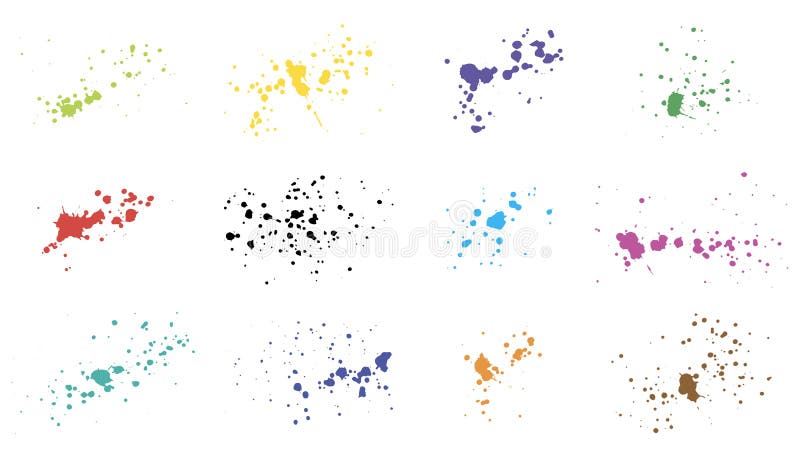 Overlay, Elements of Paint Ink Splatter, Set. Vector Illustration Stock ...
