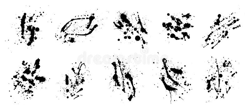 Overlay, Elements of Paint Ink Splatter, Set. Vector Illustration Stock ...