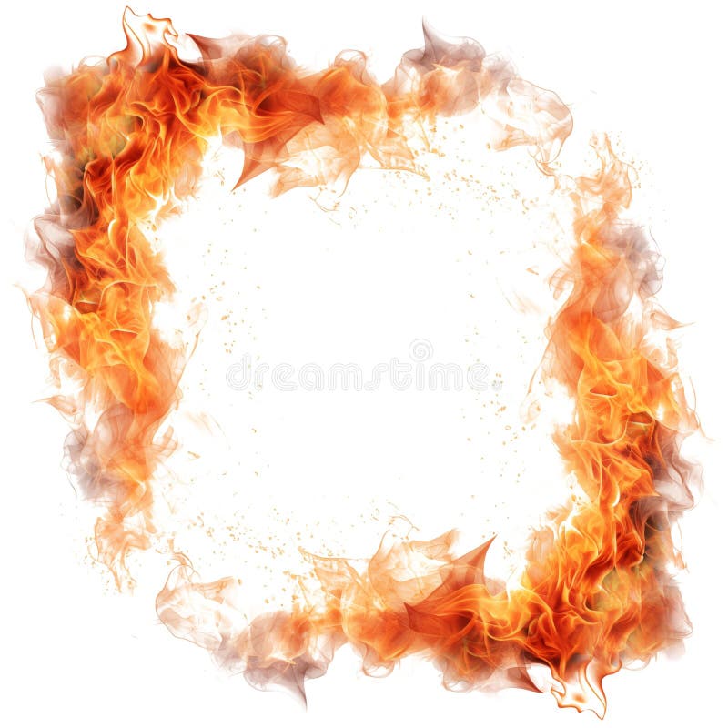 Overlay of Flame in the Shape of Frame is Cut Out on a Transparent ...
