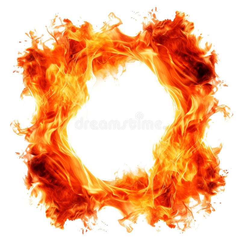 Overlay of Flame in the Shape of Frame is Cut Out on a Transparent ...